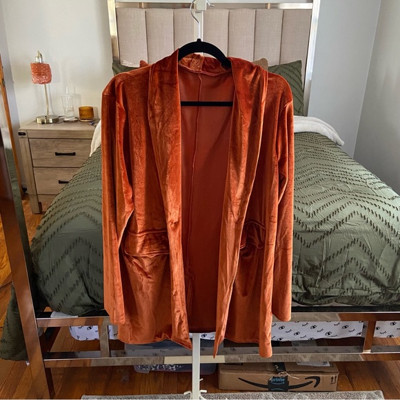 Sweaters | Burnt Orange Velvet Blazer From Temu One Size Fits All ...